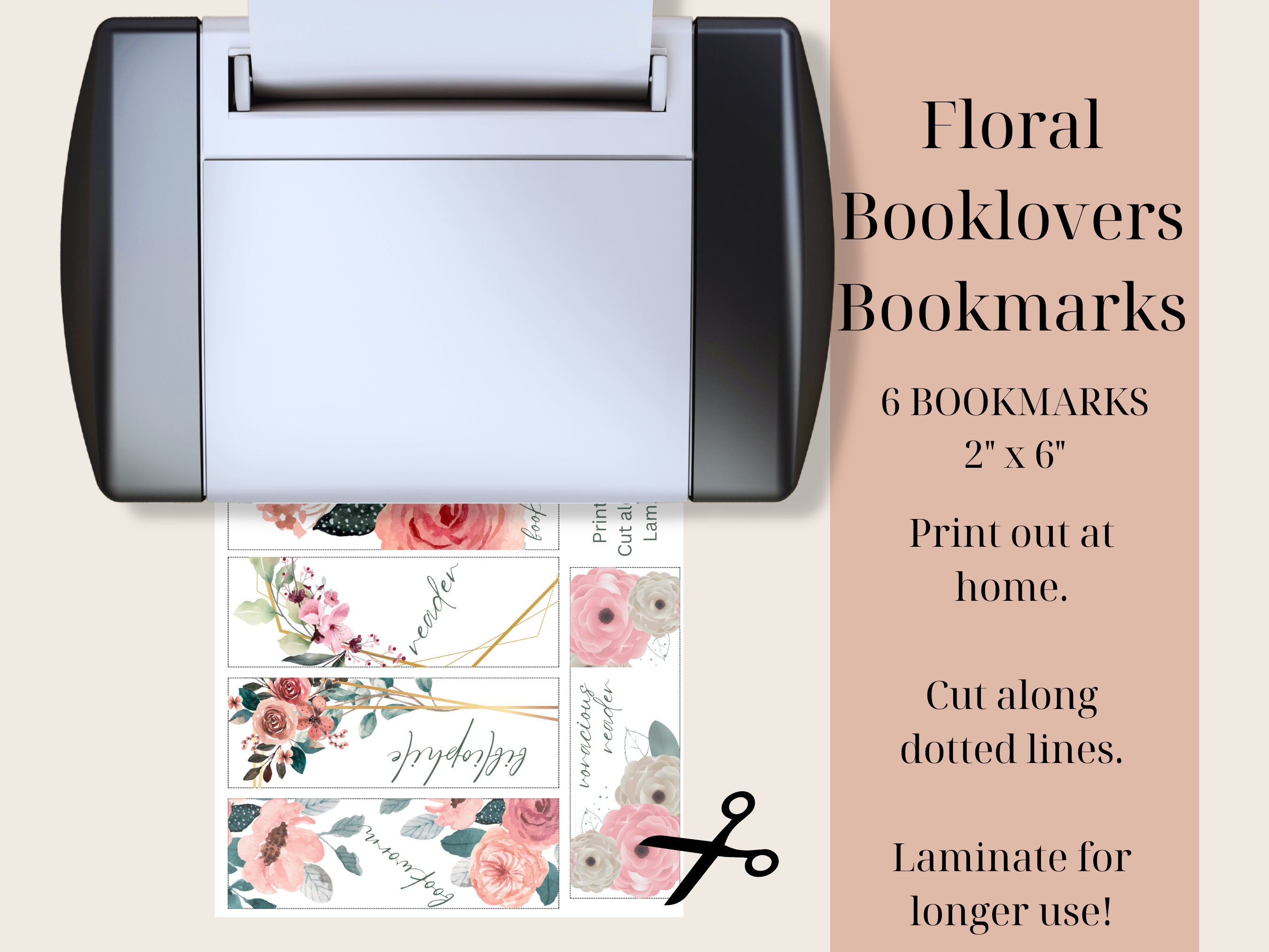 Floral Booklovers Bookmark Printable | Gift for Readers, Booklovers ...