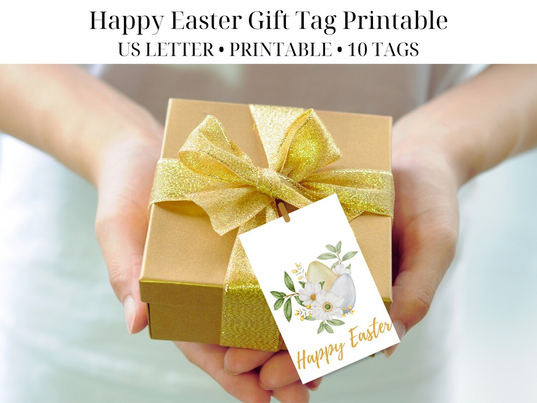 Happy Easter Gift Tag Printable | Printable Kids Easter Basket Tag ...