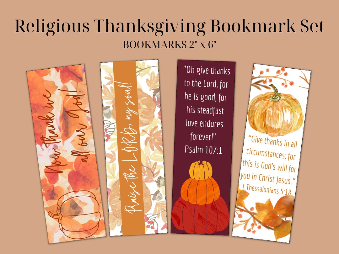 Religious Thanksgiving Bookmarks: Scripture Verses (digital Download ...