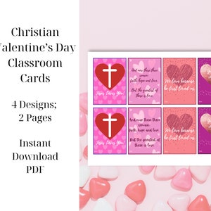 Christian Valentine Classroom Cards Printable | Classroom Valentine ...