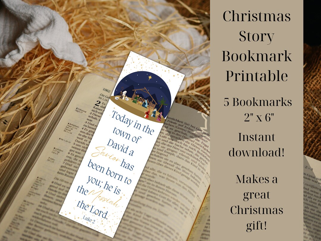 Christmas Story Nativity Bookmark Printable Set Stocking Stuffer ...