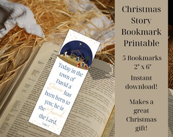 Nativity Bookmark Printable Set: Christmas Stocking Stuffer (digital ...