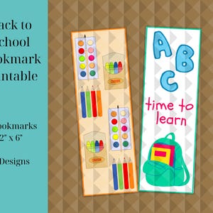 Back to School Printable Bookmarks | Student Gift From Teacher ...