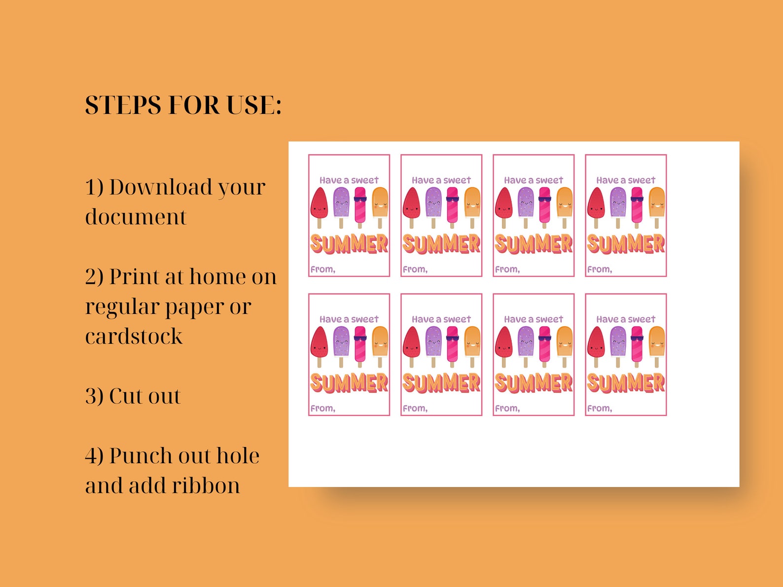 Have a Sweet Summer Popsicle End of School Year Gift Tag Printable ...