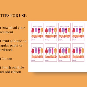 Have a Sweet Summer Popsicle End of School Year Gift Tag Printable ...