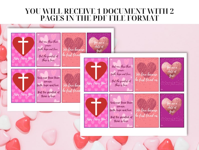 Christian Valentine Classroom Cards: Kids Printable Gift Tags (PDF) - Etsy