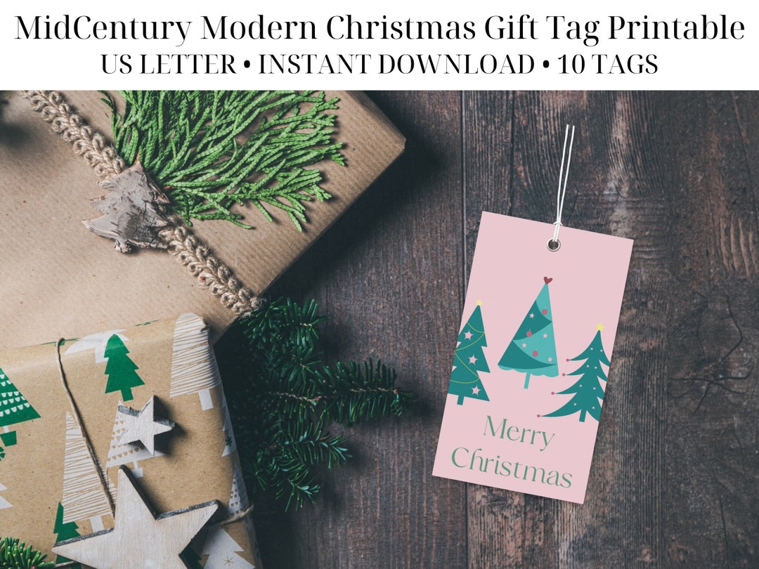 Mid-century Christmas Gift Tags | Retro Holiday Printable (PDF) - Etsy