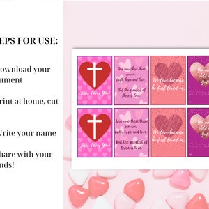 Christian Valentine Classroom Cards: Kids Printable Gift Tags (PDF) - Etsy