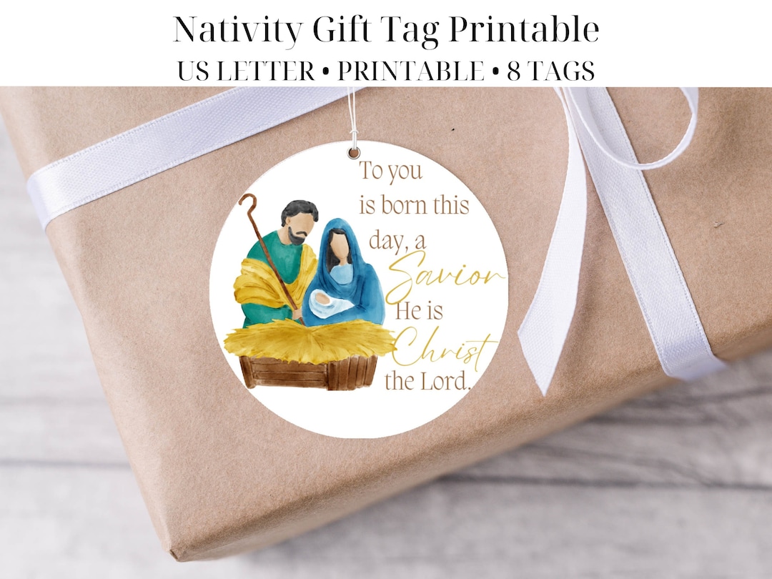 Nativity Gift Tag Printable | Christmas Treats, Favors Tag | Holiday ...