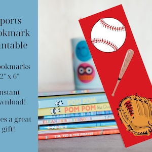 Sports Bookmark Printable Set | Sports Lover Bookmark | Birthday Gift ...