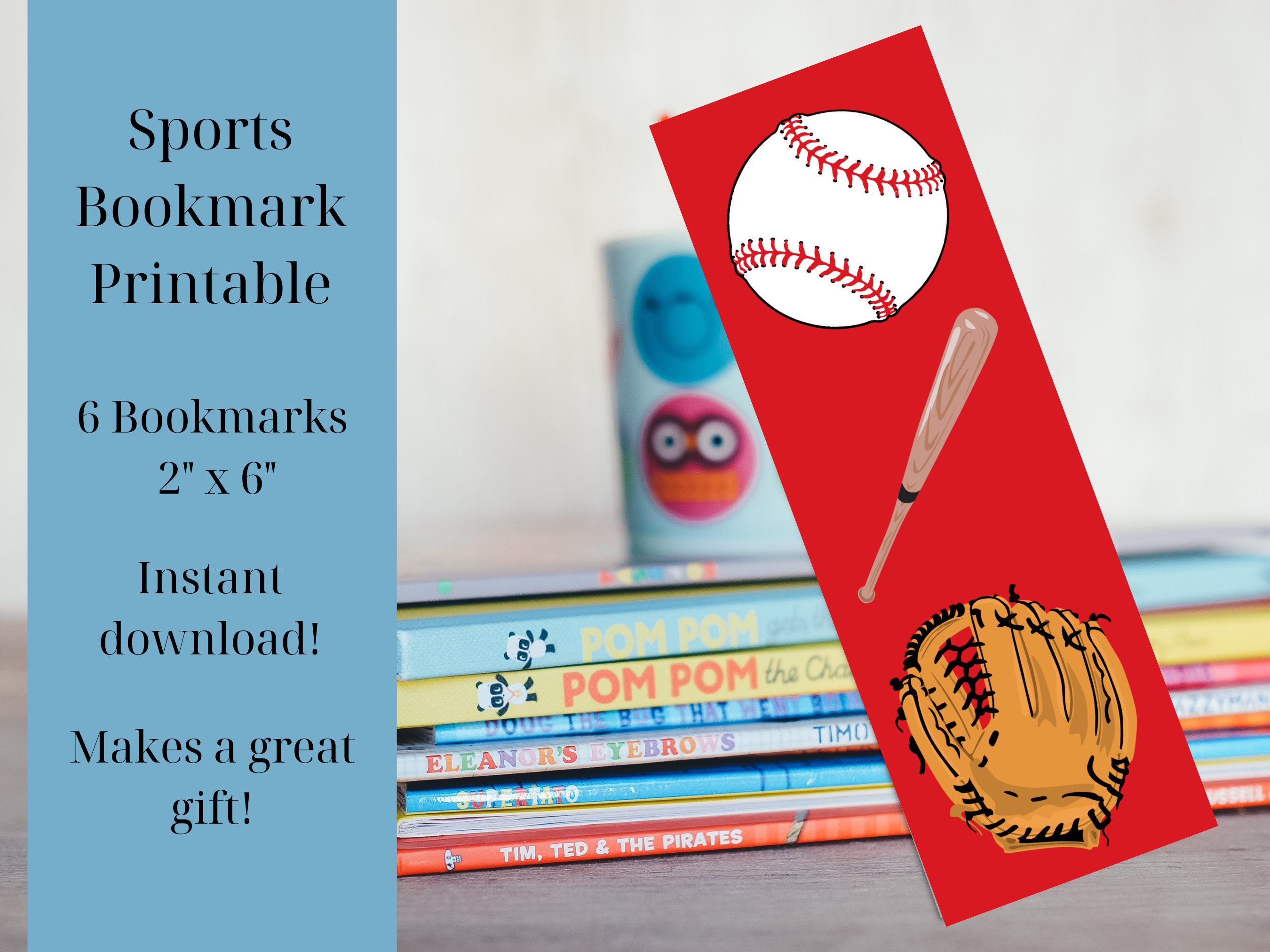 Sports Bookmark Printable Set | Sports Lover Bookmark | Birthday Gift ...