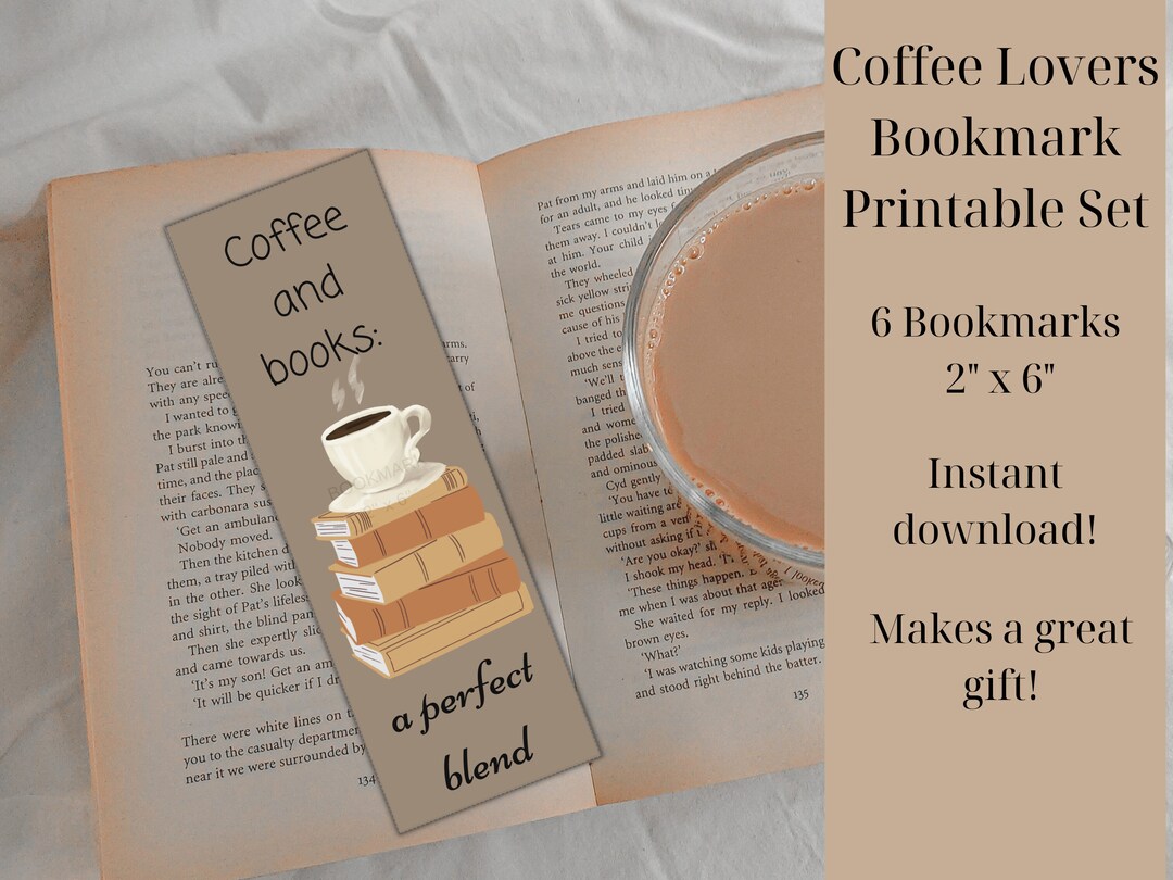 Coffee Lovers Bookmark Printable Set | Gift for Coffee Lovers, Book ...