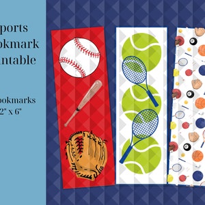 Sports Bookmark Printable Set | Sports Lover Bookmark | Birthday Gift ...