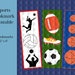 Sports Bookmark Printable Set | Sports Lover Bookmark | Birthday Gift ...