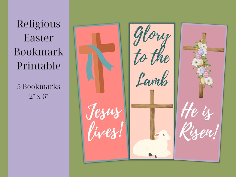 Religious Easter Bookmark Set Jesus, Christian Easter Easter Basket ...