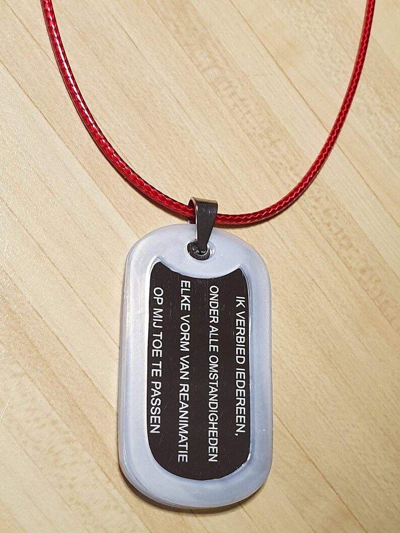 Do Not Resuscitate Medal, Silver-colored, Legally Valid, Stainless ...