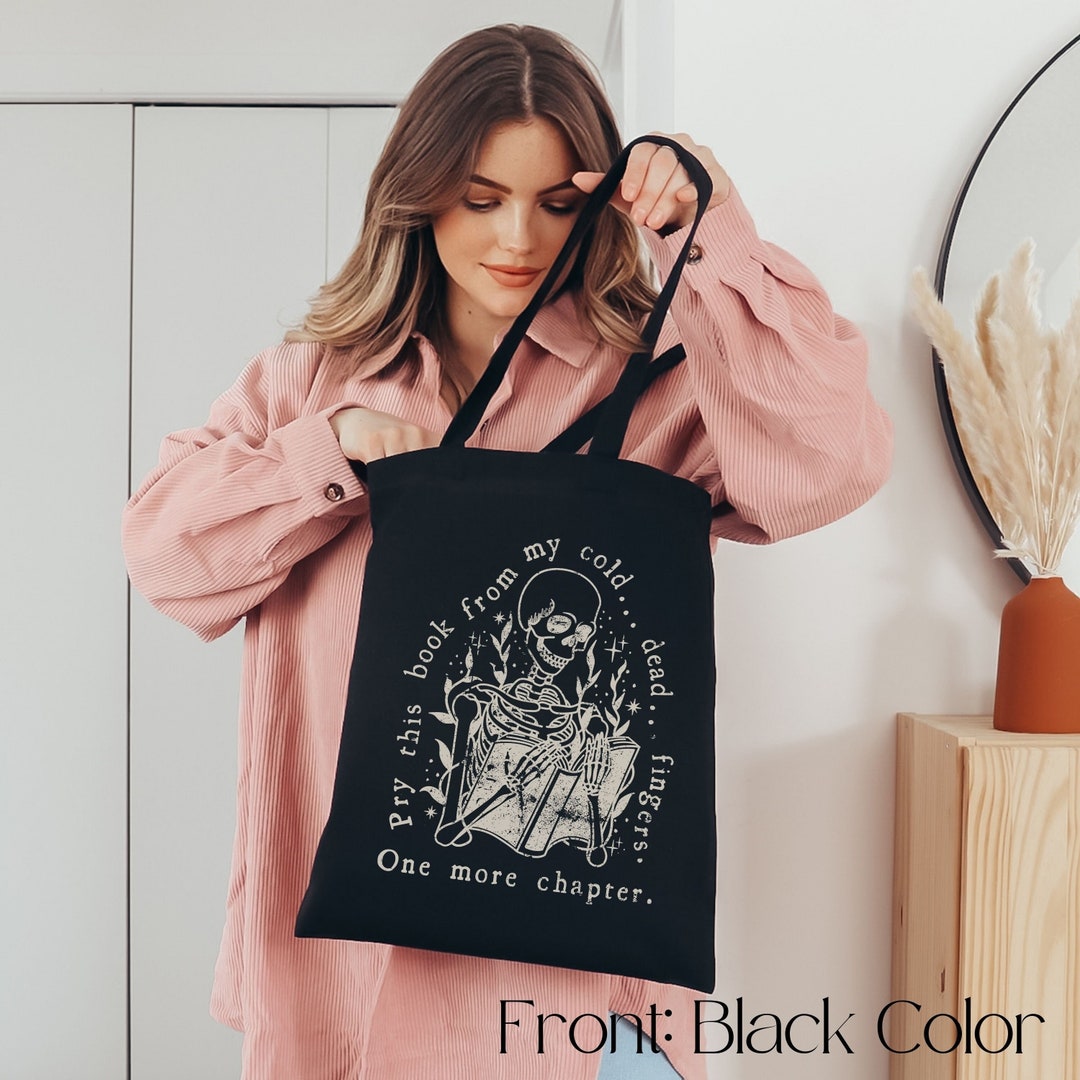 Custom Skeleton Book Tote Bag Gothic Bibliophile Gift - Etsy