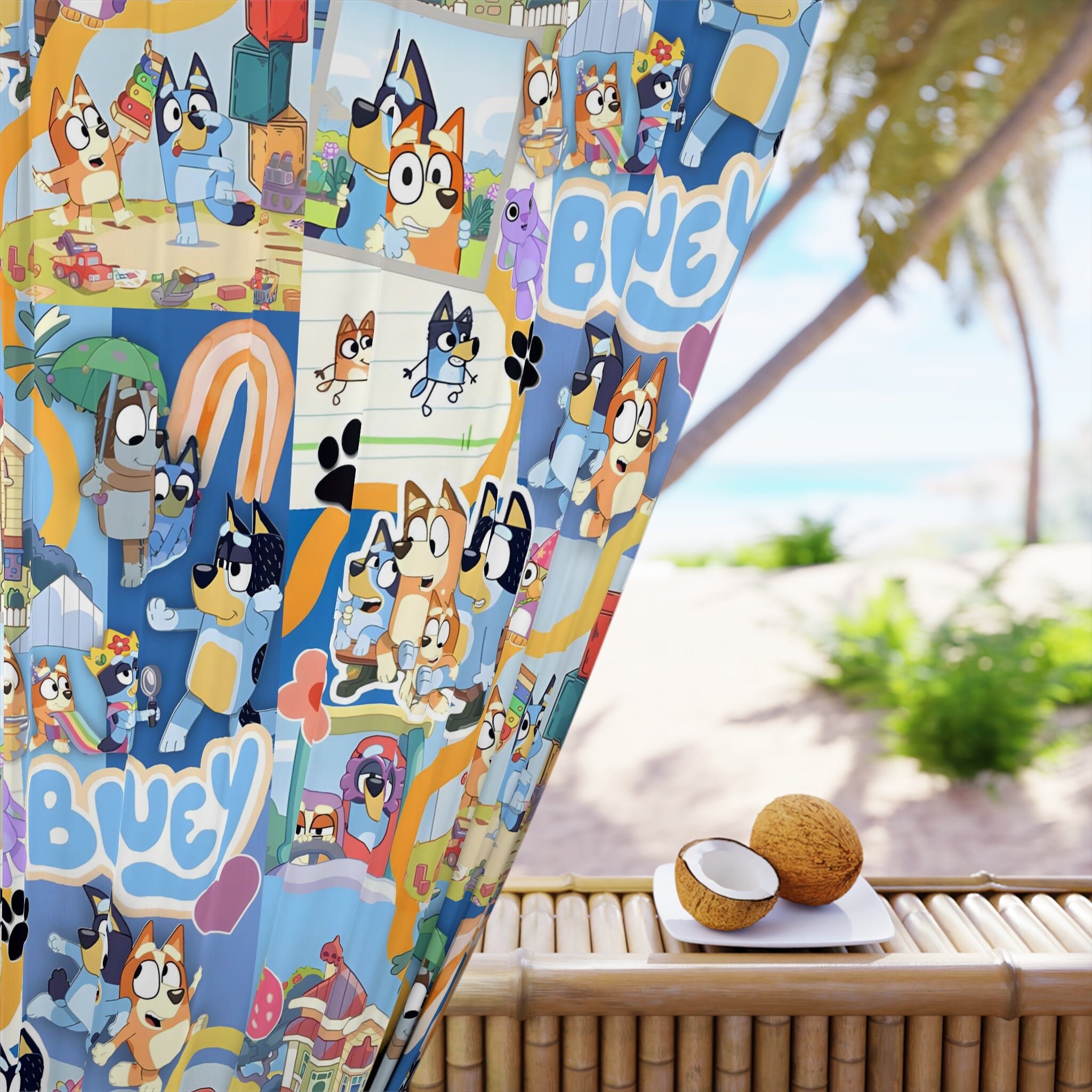 Bluey Playtime Collage Window Curtain - Etsy Australia