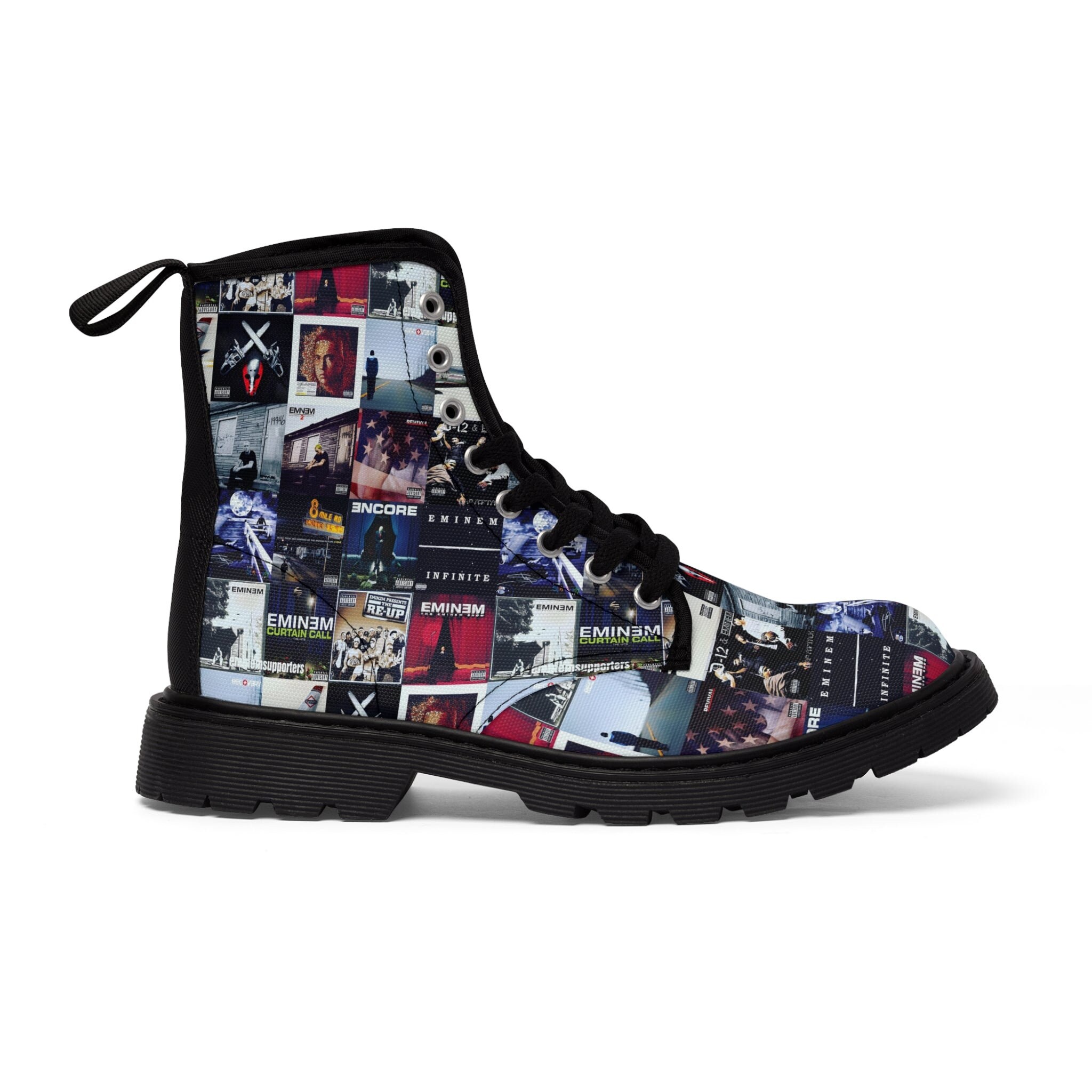 Eminem Album Art Cover Collage Women's Canvas Boots - Etsy