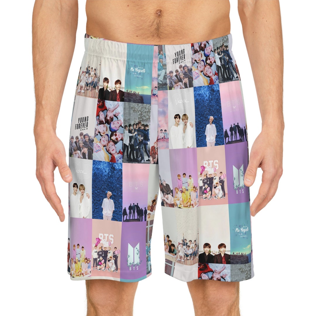 BTS Pastel Aesthetic Collage Basketball Shorts - Etsy