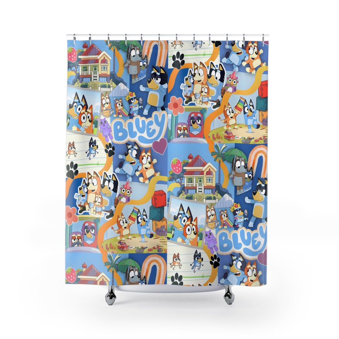 Bluey Playtime Collage Shower Curtains - Etsy