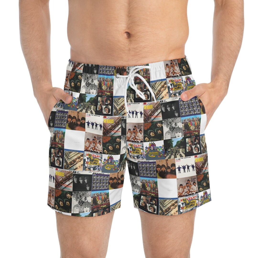 The Beatles Album Cover Collage Men's Swim Trunks - Etsy