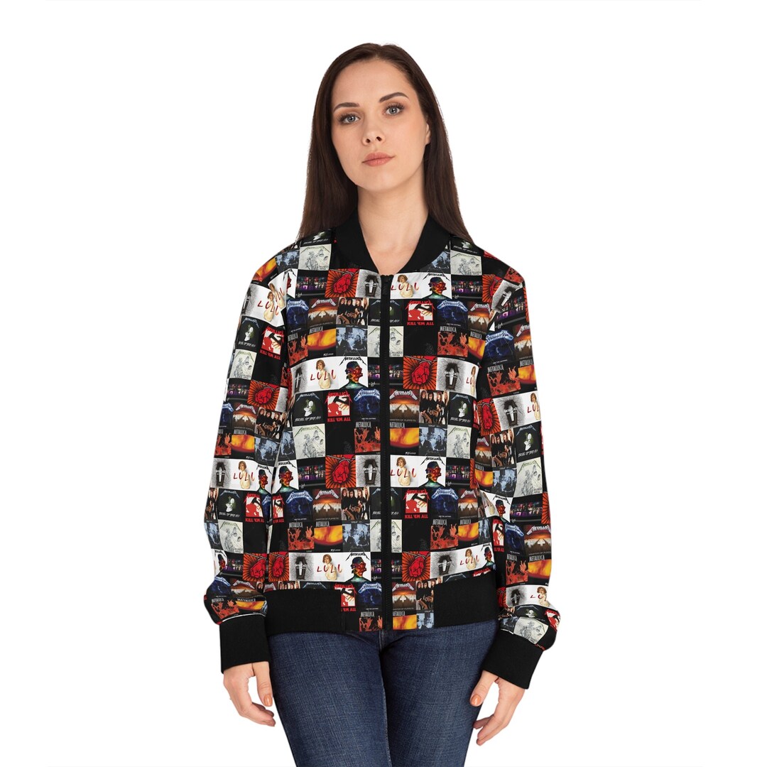 Metallica Album Cover Collage Women's Bomber Jacket - Etsy