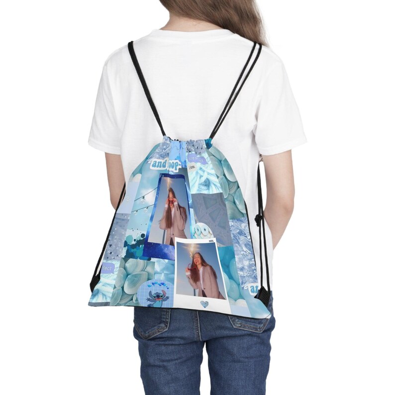 Olivia Rodrigo Light Blue Aesthetic Collage Outdoor Drawstring - Etsy