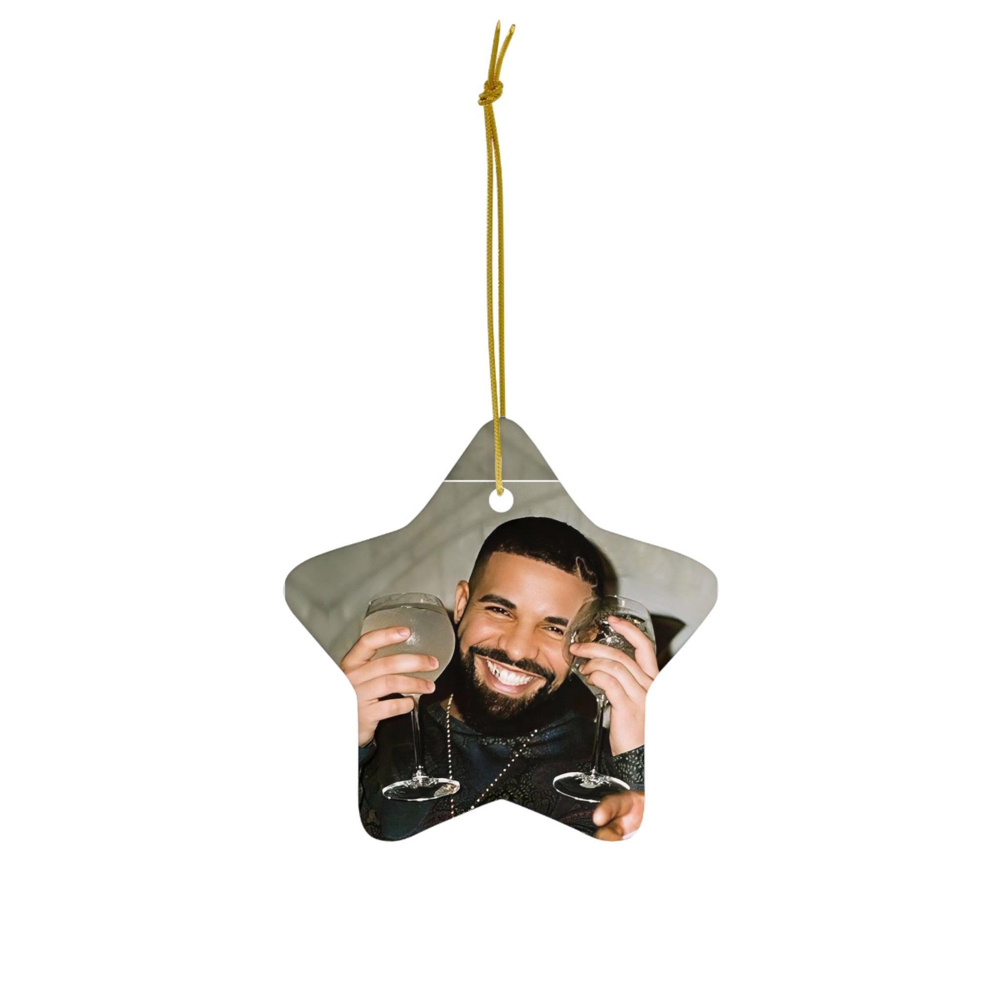 Drake Happy And Drinking Ceramic Ornament sold by Lavender_Pelican ...