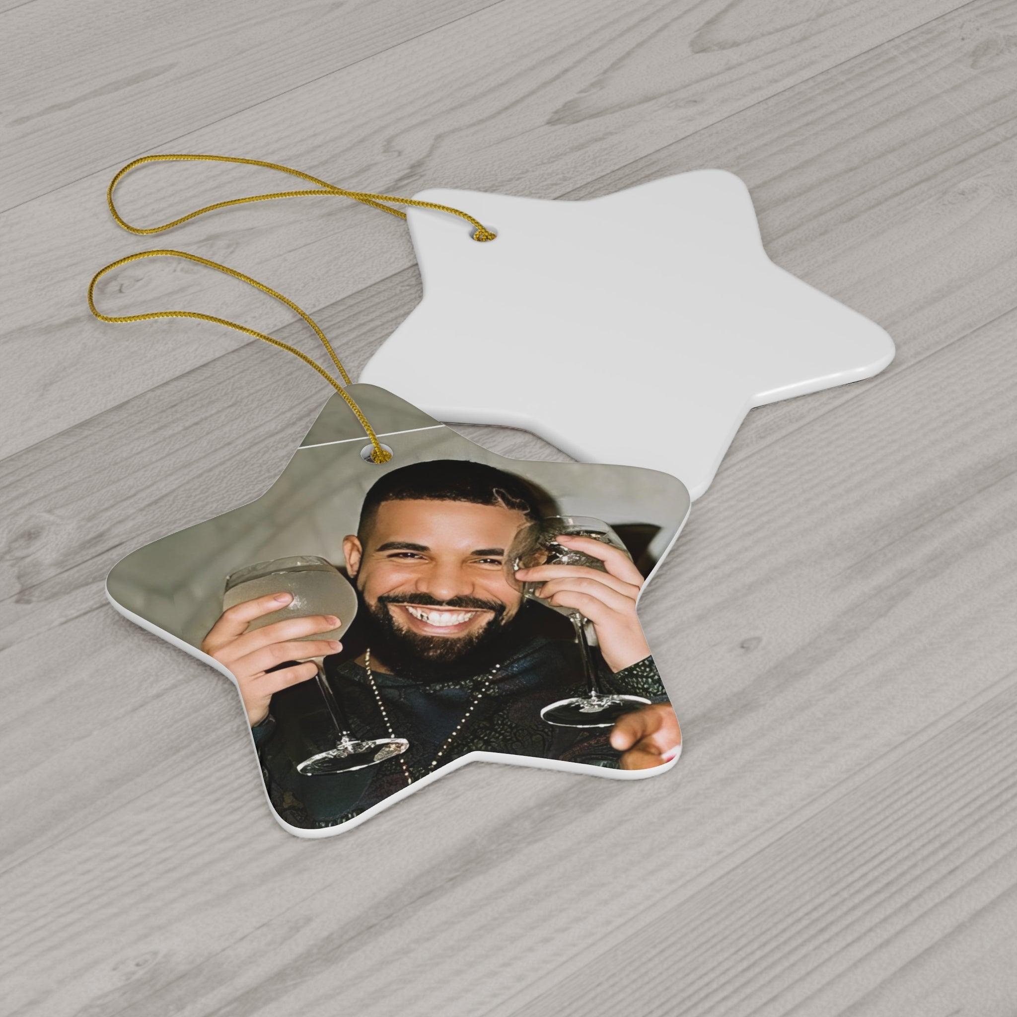 Drake Happy And Drinking Ceramic Ornament sold by Lavender_Pelican ...