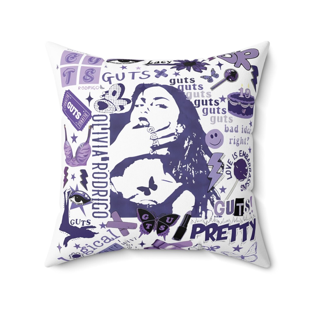 Olivia Rodrigo Guts Tour Collage Faux Suede Square Pillow - Etsy