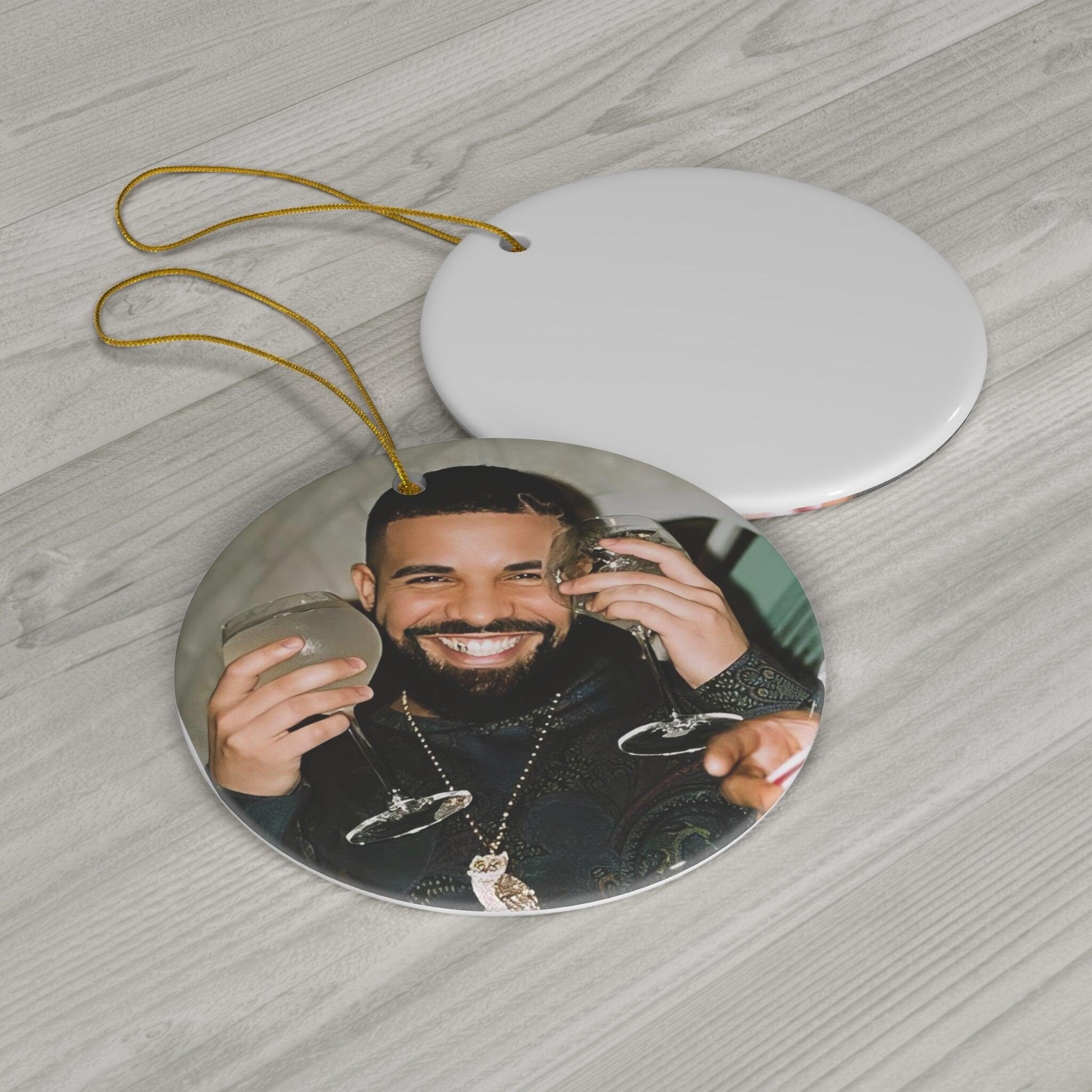 Drake Happy And Drinking Ceramic Ornament sold by Lavender_Pelican ...