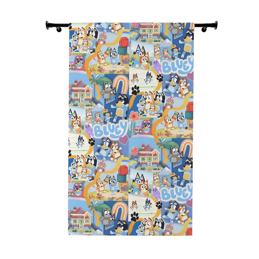 Bluey Playtime Collage Window Curtain - Etsy Australia