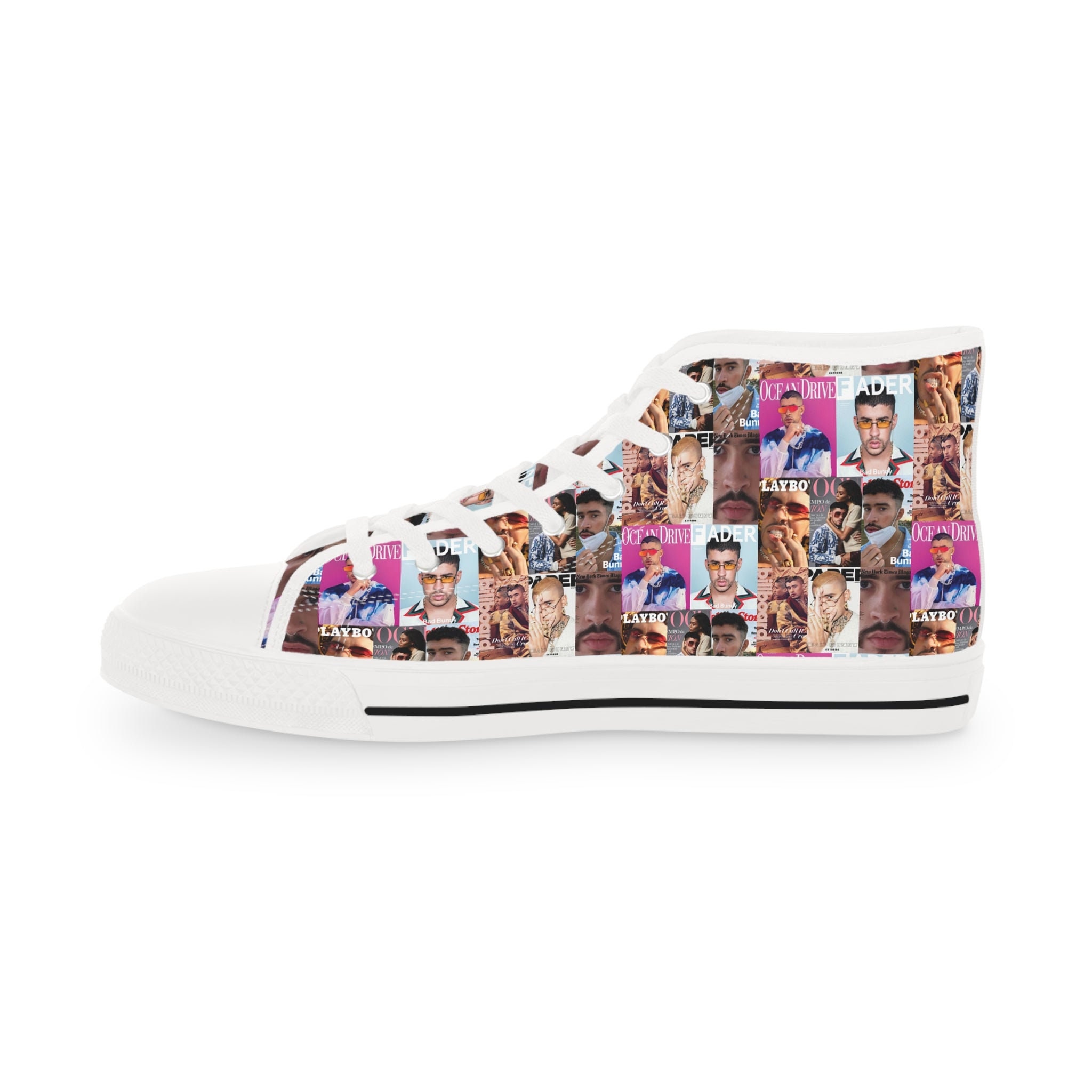 Bad Bunny Magazine Cover Collage Men's High Top Sneakers - Etsy