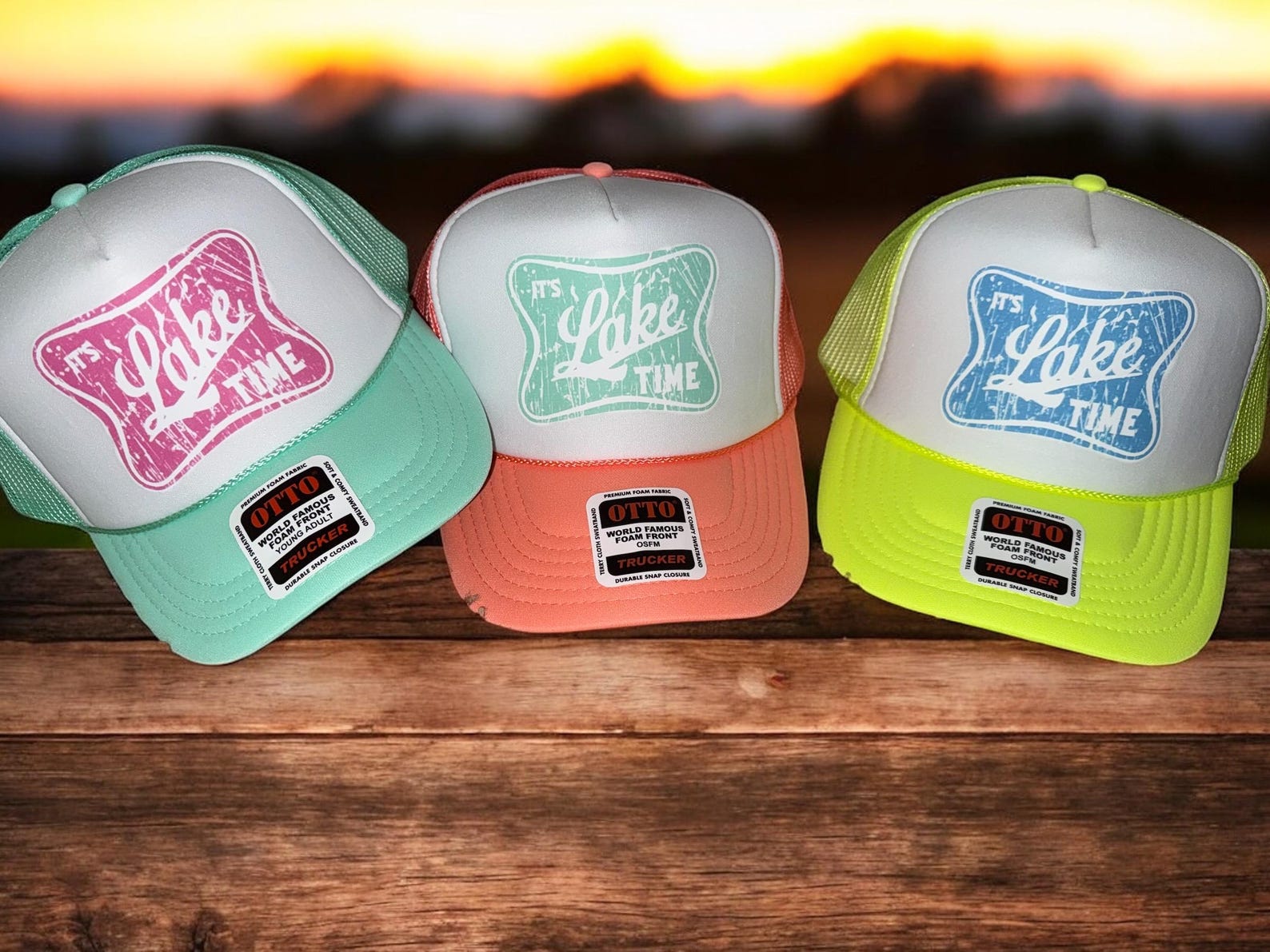 Lake Time Trucker Hat | Summer Mesh Hat | Lake Life Hat | Neon Trucker ...