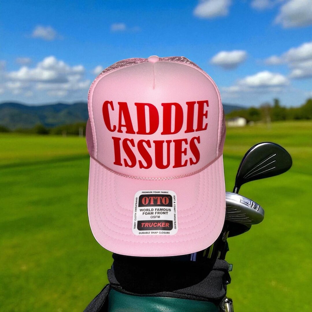 Golf Themed Hats | CADDIE ISSUES | Funny Pink Golf Trucker Hat. - Etsy