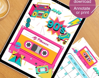 90s Nostalgic Printable Planner | Retro | Budget | Daily | Weekly ...