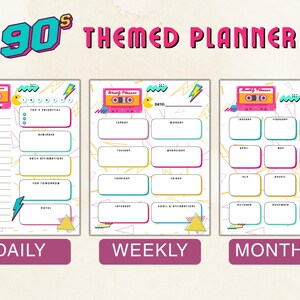 90s Themed Printable Daily Weekly Monthly Planner - Etsy