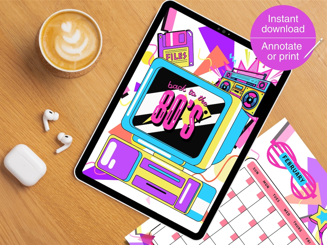 Ultimate 80s-themed Printable Planner | Daily, Weekly, Monthly & Yearly ...