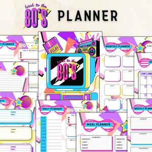 Ultimate 80s-themed Printable Planner | Daily, Weekly, Monthly & Yearly ...