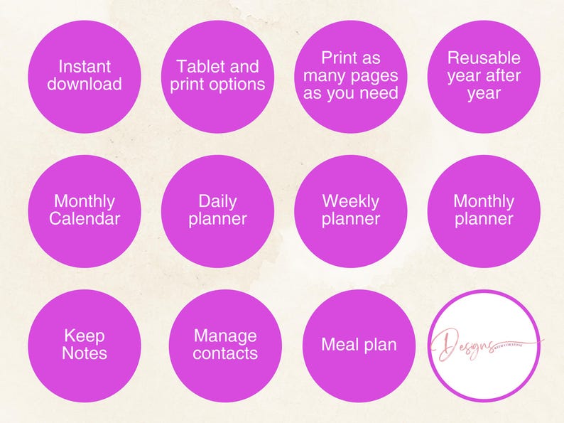 Ultimate 80s-themed Printable Planner | Daily, Weekly, Monthly & Yearly ...