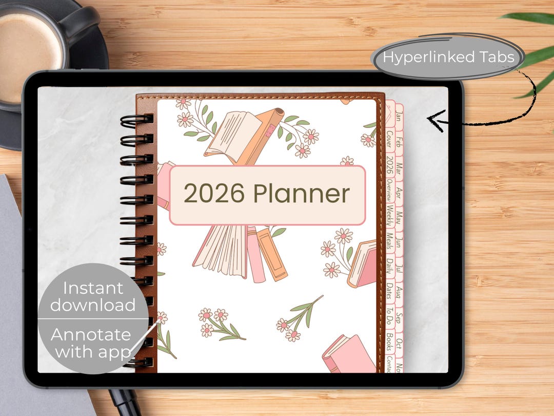 2026 Digital Book Lover Digital Plannerreading & Organization Planner ...