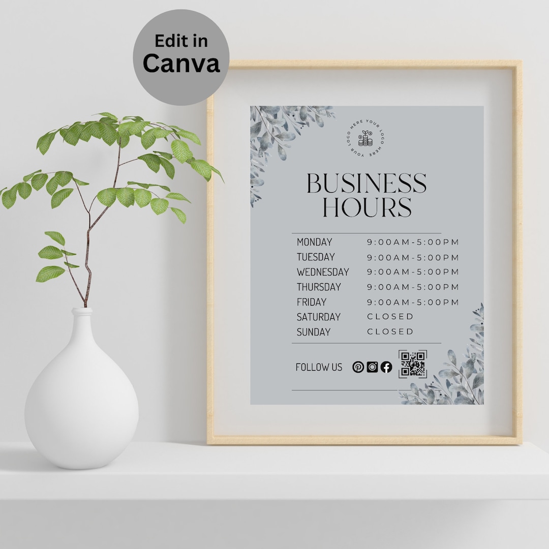 Business Hours, Salon Opening Times, Company Signage, Store Hours ...