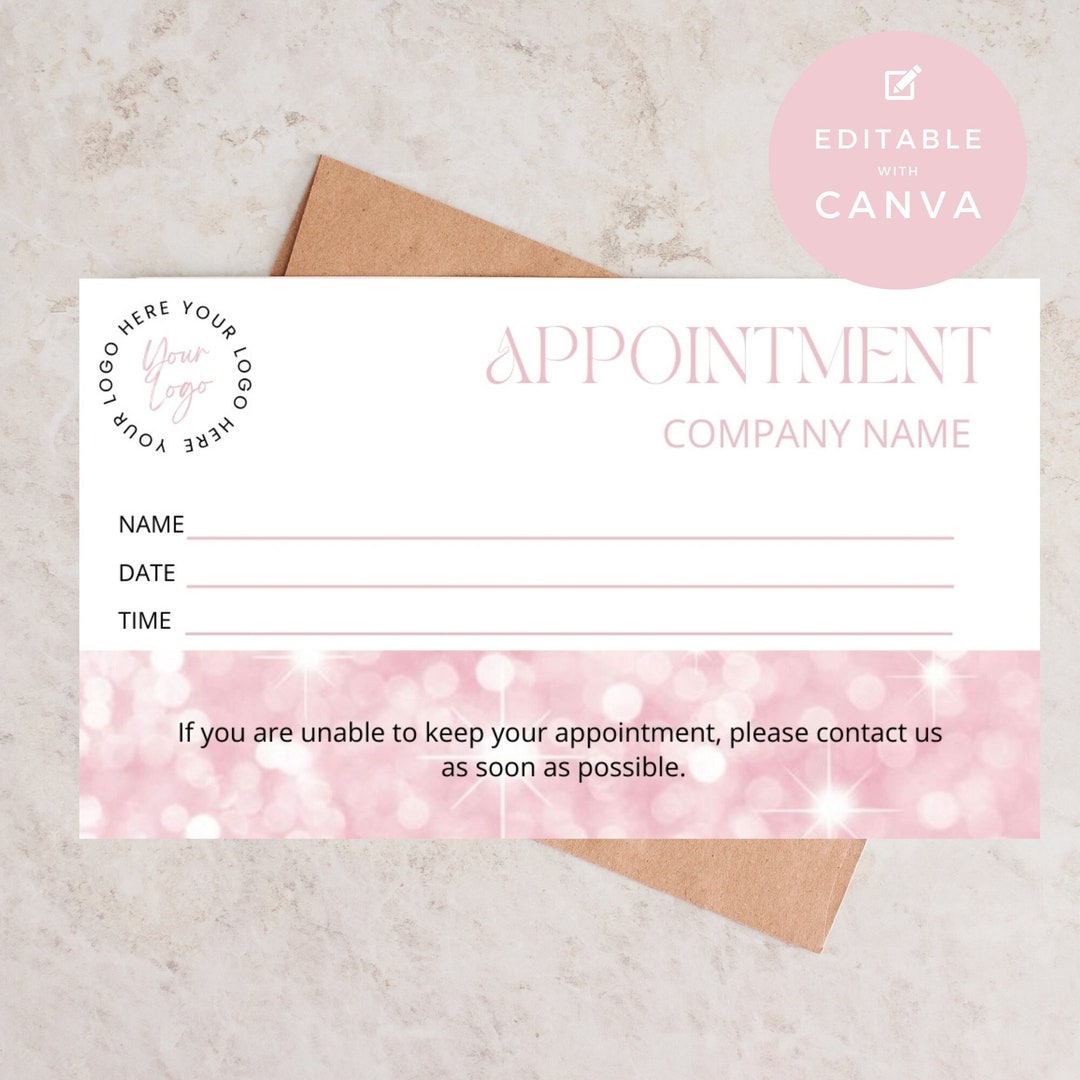 Appointment Reminder Printable, Beauty Appointment Cards, Next ...