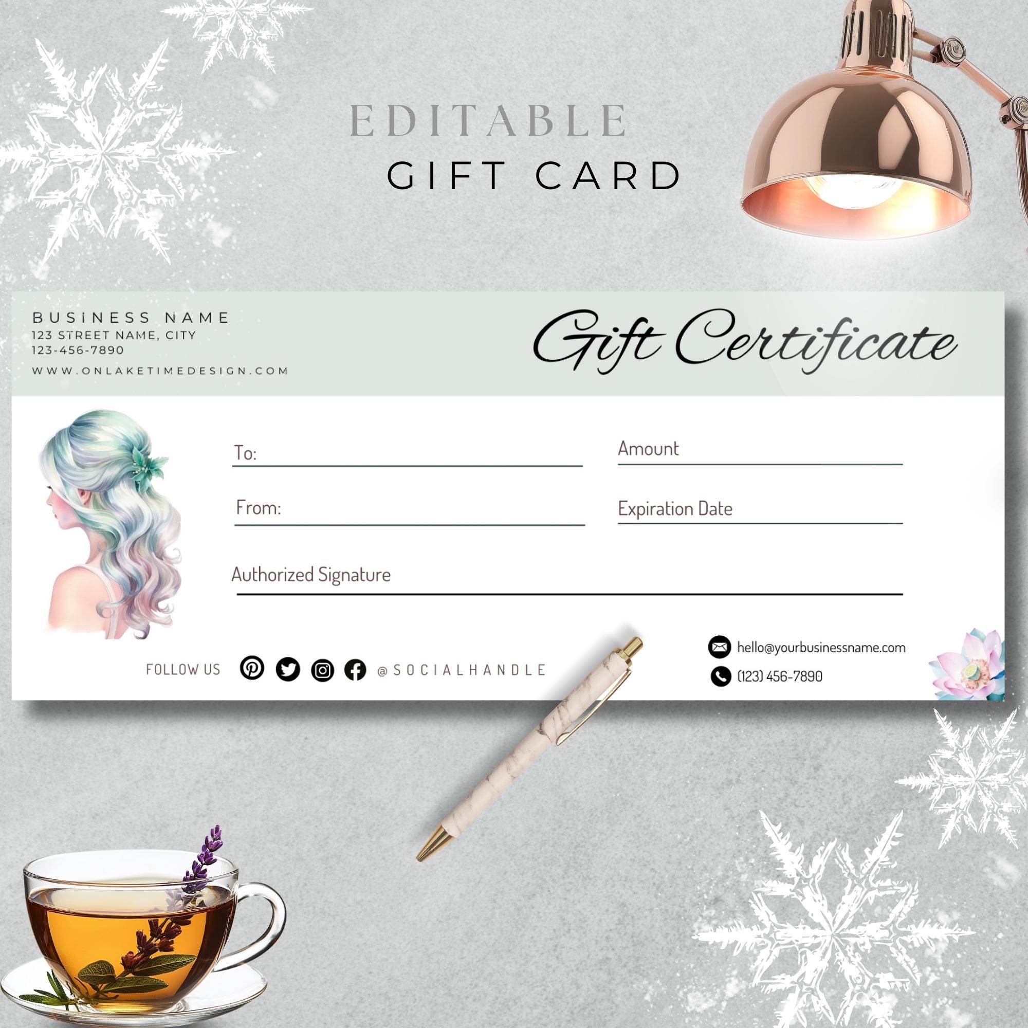 Spa Gift Voucher, for Beauty Business, Pink & Mint Green Theme, Gift ...