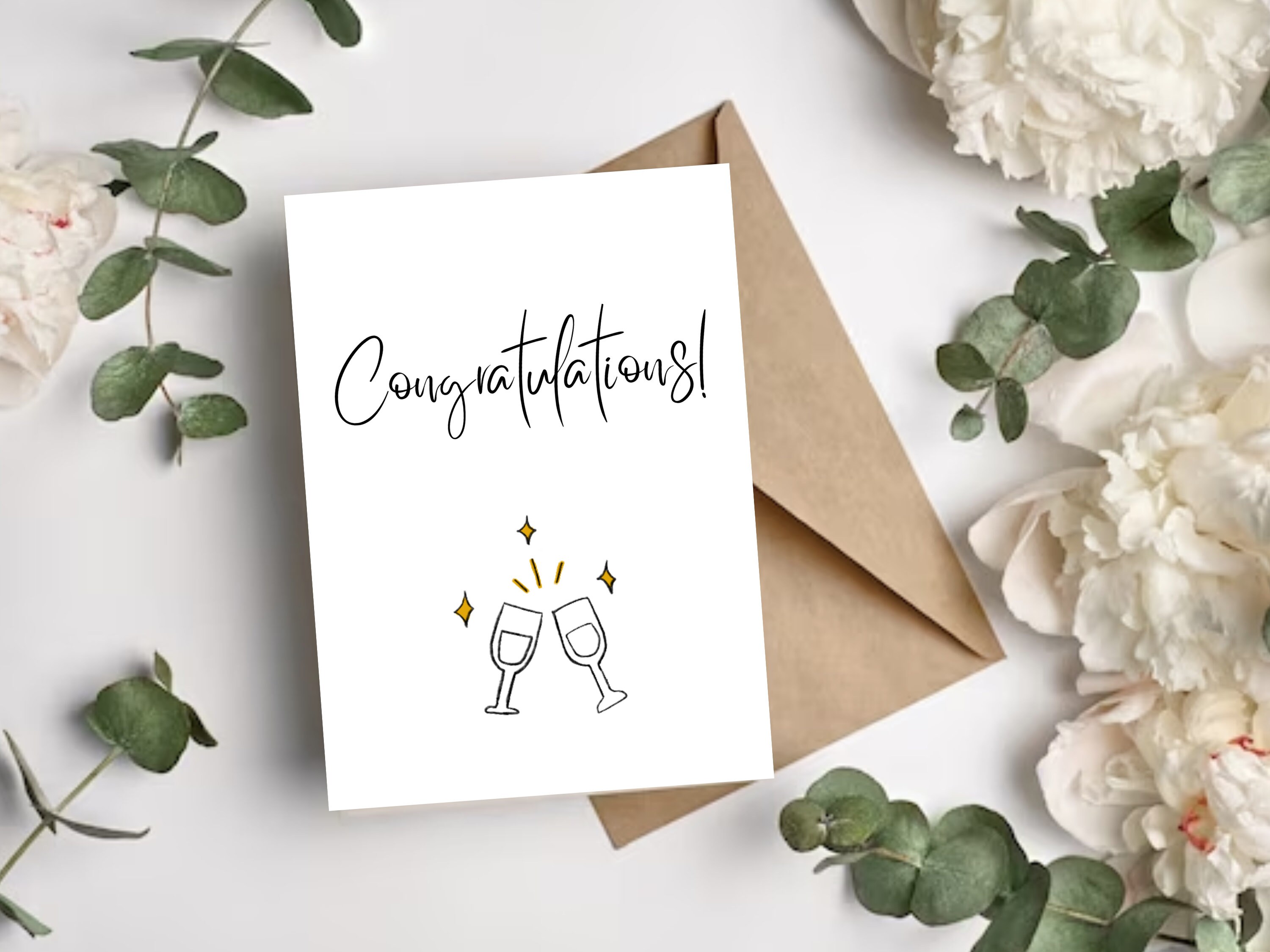 Printable Congratulations Champagne Card - Etsy