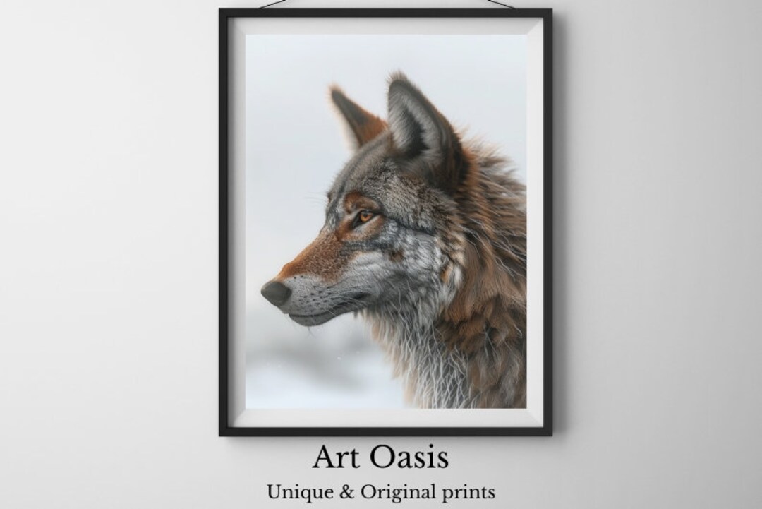 Lone Wolf Print, Wolf Painting Print, Baby Wolf Print, Wolf Print Art ...
