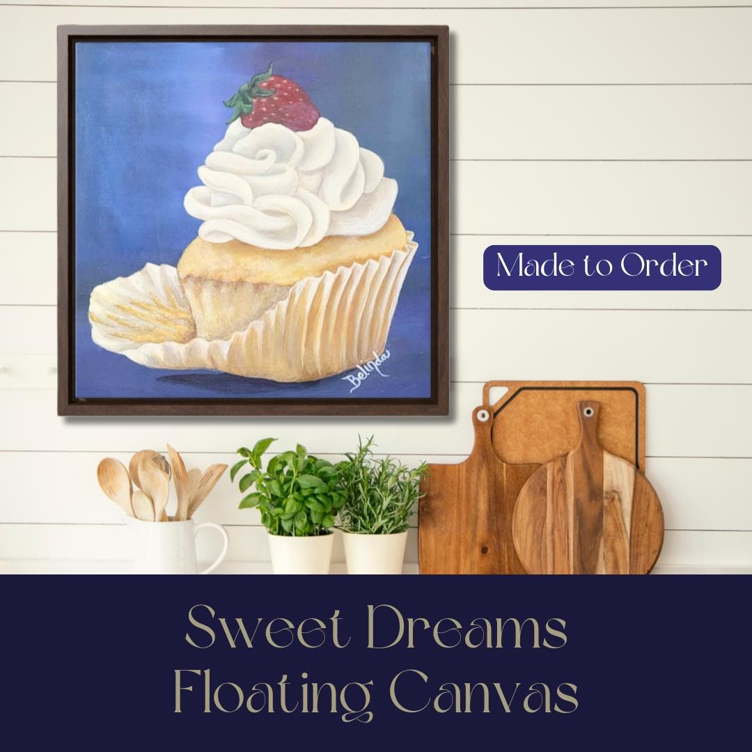 Cupcake Art Print, Gallery Canvas Wrap, Sweet Decor, Kitchen Wall Art ...