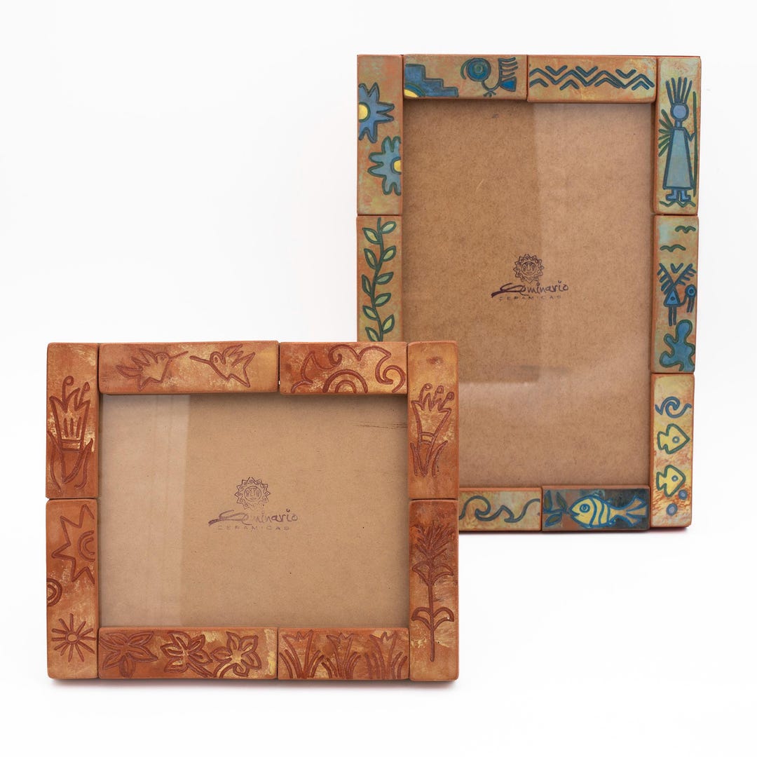 Decorative Picture Frame in Ceramic and Wood | Handmade by Cerámicas ...