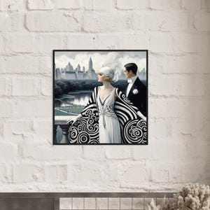 Art Deco Wall Decor stylish Couple Printed on Premium Matte Paper ...